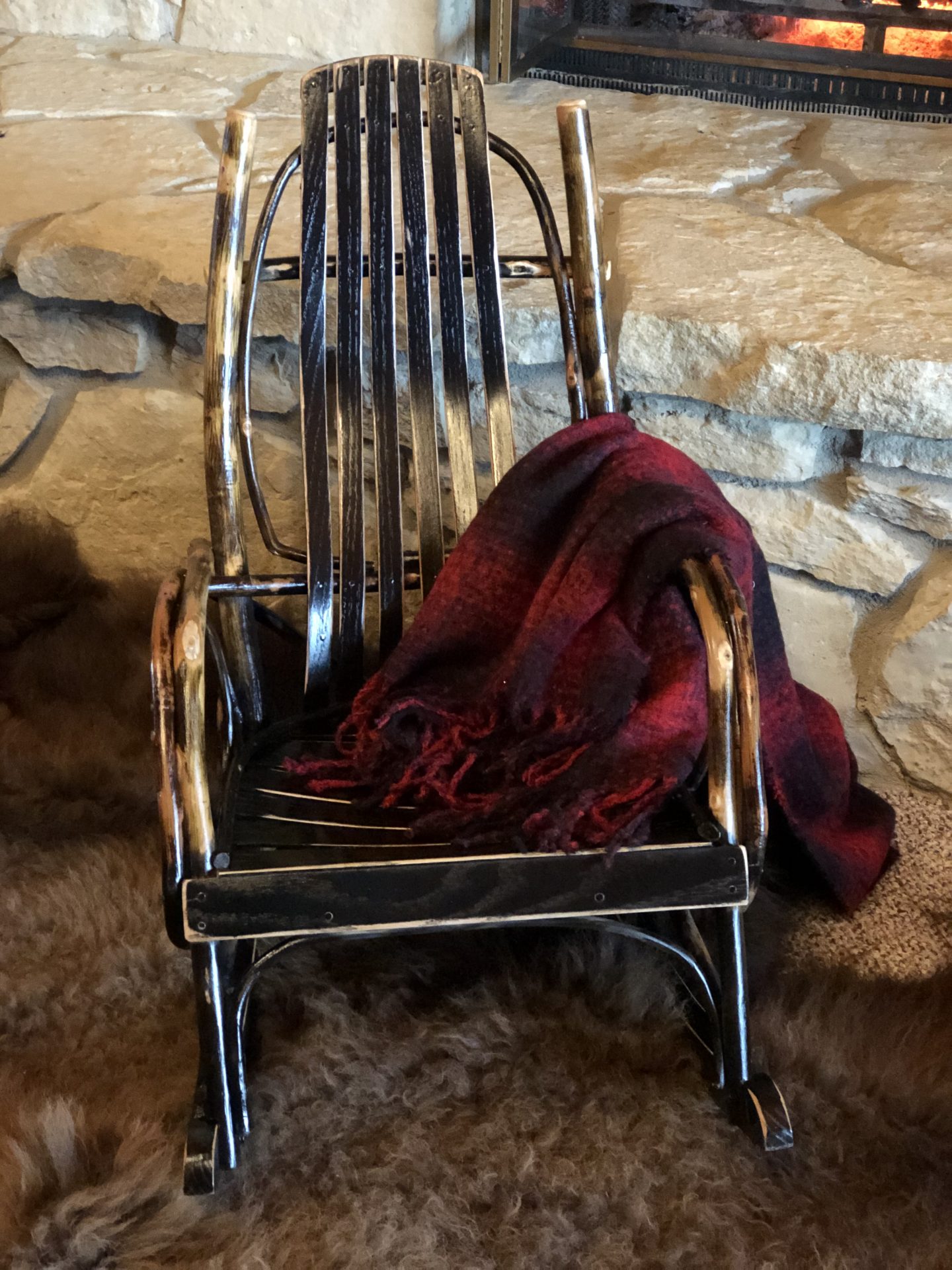 Child's Black Hickory Rocker - Just Plain Crazy